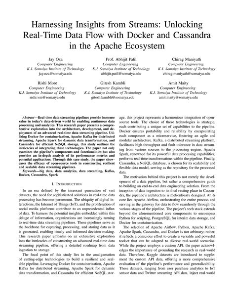 Big Data Paper Harnessing Insights From Streams Unlocking Real Time