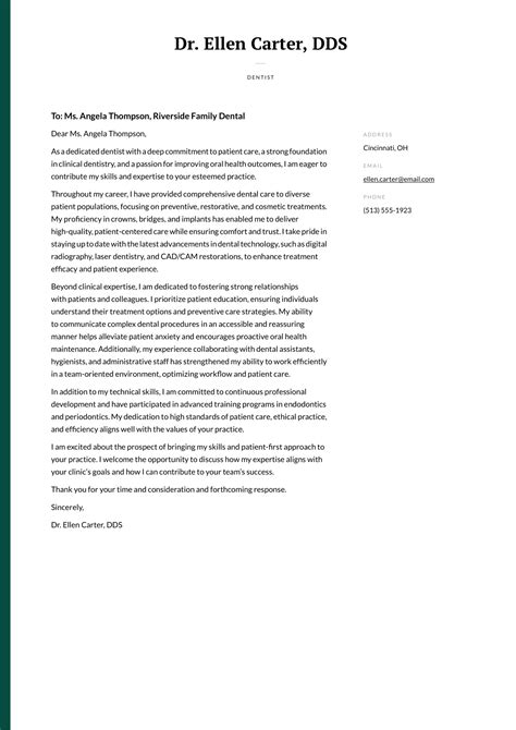 Dentist Cover Letter Example And Writing Guide Tips 2025