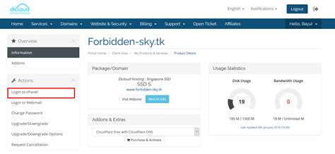 Panduan Cara Menuju Halaman CPanel Dari Member Area Tutorial Dicloud