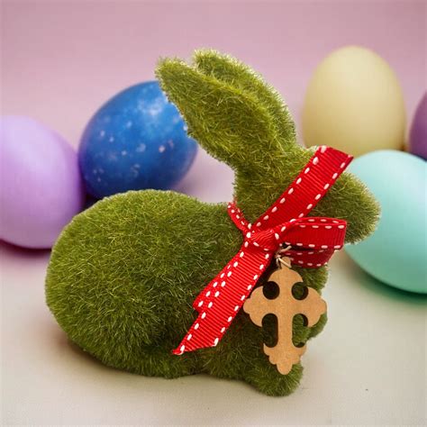 Small Easter Grass Bunny And Cross Studio By Zee