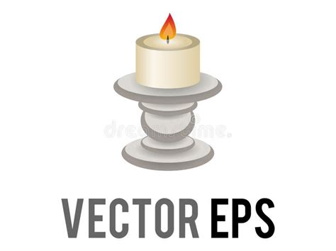 Isolated Vector Gradient Light Candle With Fire Flame Icon Stock Vector