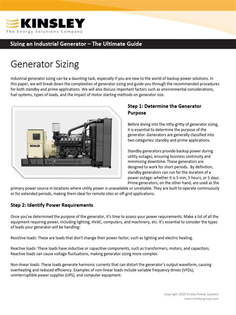 Sizing A Generator What Size Generator Do I Need I Explain It In