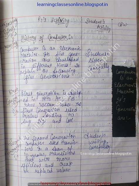 Lesson Plan For Computer Science On History Of Computer