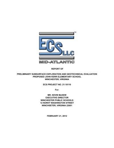 Report Of Preliminary Subsurface Exploration And Geotechnical