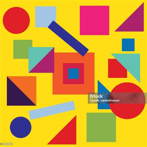 벡터 레트로 추상적인 배경입니다 Consrtuctivist 스타일의 간단한 기하학적 인 인물의 배경 기하 도형에 대한 스톡 벡터