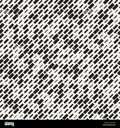 Vector Seamless Black And White Irregular Dash Rectangles Grid Pattern Trendy Monochrome