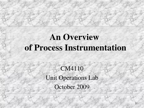 PPT An Overview Of Process Instrumentation PowerPoint Presentation Free Download ID 2180402