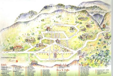 Delphi Tourist Map Delfi Greece • Mappery