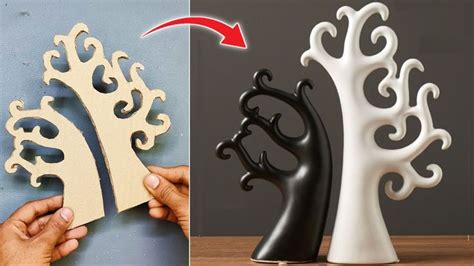 Couple Tree Showpiece Cardboard Tree Craft Putty Craft Ideas White Cement Craft