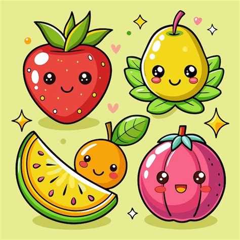 Cute Fruite Mascot Icon Illustration Premium Ai Generated Vector