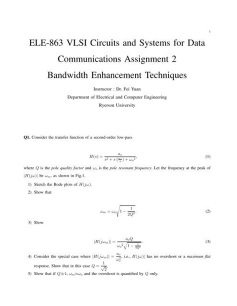 Assignment 2 Department Of Electrical And Computer Engineering