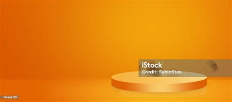 주황색 배경에 오렌지 받침대 연단 할로윈 배경 제품 프레젠테이션을 위한 현대적인 디자인 텍스트공간을 복사합니다 배너3d 렌더링 Fashion Show에 대한 스톡 벡터 아트