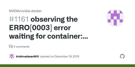Observing The ERRO Error Waiting For Container Context Canceled When I Use Docker Run
