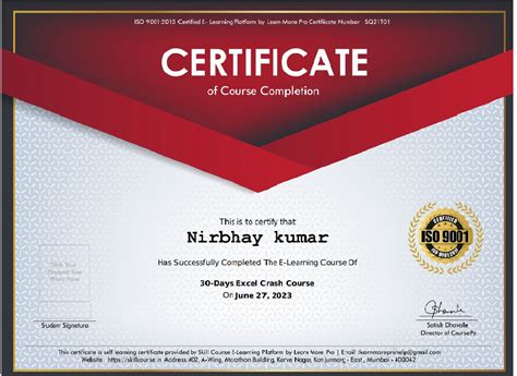 Nirbhay Kumar On Linkedin Happy To Share With You All That I Had Done Microsoft Excel Crash Course