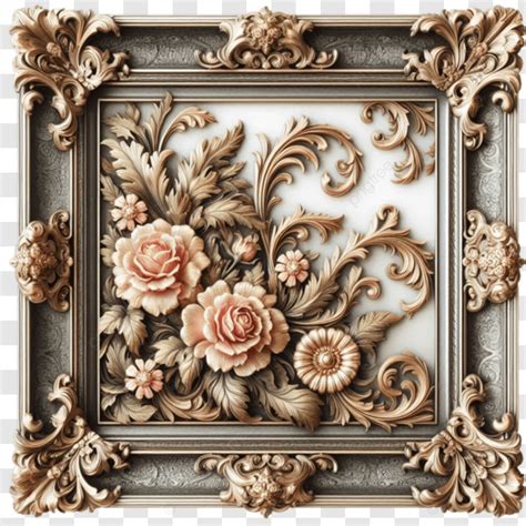 투명한 배경에 꽃 장식이 있는 아름다운 프레임의 3d 사진 꽃 장식이 있는 아름다운 3d 사진 투명한 배경에 장식 Png 일러스트 및 이미지 에 대한 무료 다운로드