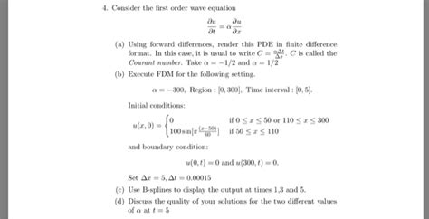 solved 4 consider the first order wave equation a using