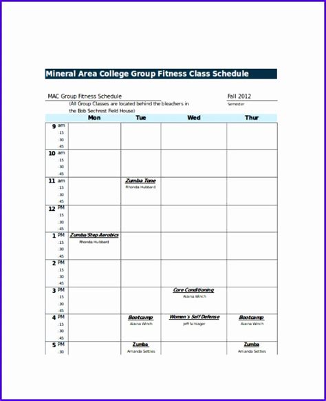 Excel Class Schedule Template Excel Templates Excel Templates