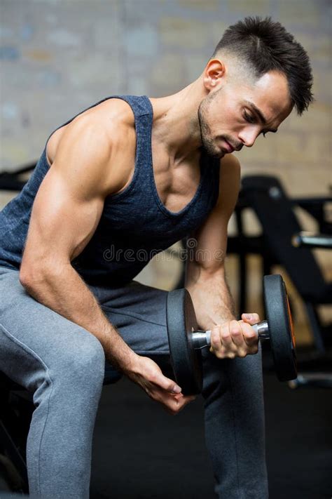 Gimnasio Con Dumbbell En El Gimnasio Foto De Archivo Imagen De