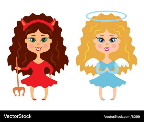 Angel And Devil Cartoon Characters Royalty Free Vector Image