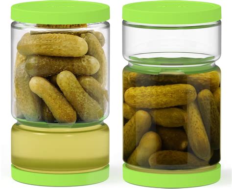 Landneoo 2 Pack 36oz Glass Pickle Jar With Strainer Flip