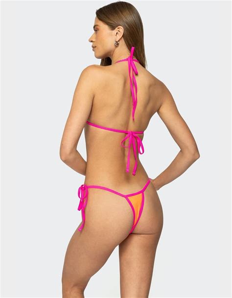Edikted Contrast Micro Triangle Bikini Top Orange Tillys