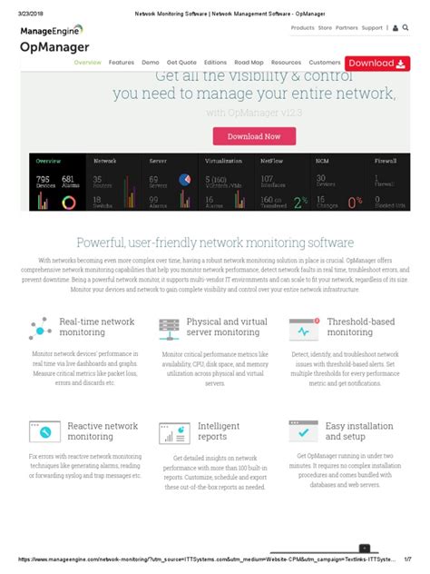 Network Monitoring Software Network Management Software Opmanager