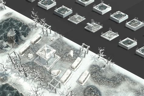 Tileable Snowy Winter Terrain Lakes And Ponds 3d Environments