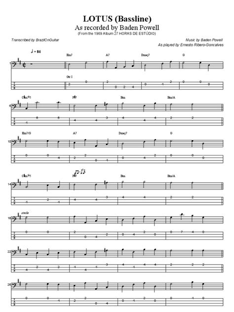 Cn Partitura Violao Com Tablatura Baden Powell Lotus Bass Pdf