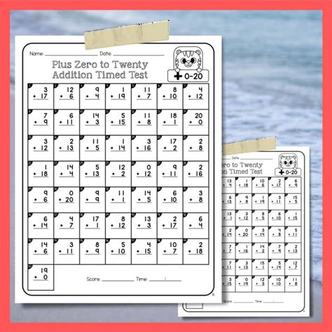 Addition Timed Tests Worksheets By Learning Is A Choice Not A T