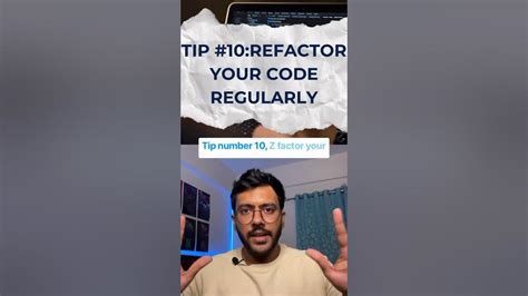 tip 10 refactor your code regularly shorts coding programming technology youtube