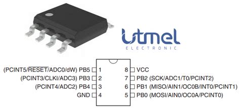 Attiny13a Ssu Microcontroller Features Pinout And Datasheet