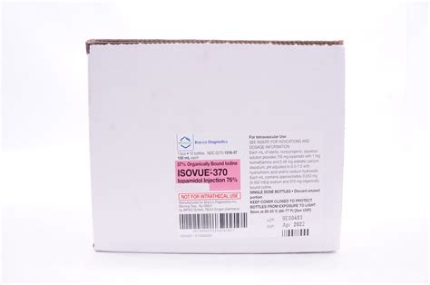 Bracco Diagnostics 0270 1316 37 37organically Bound Lodine Isovue 370 Box Of 10