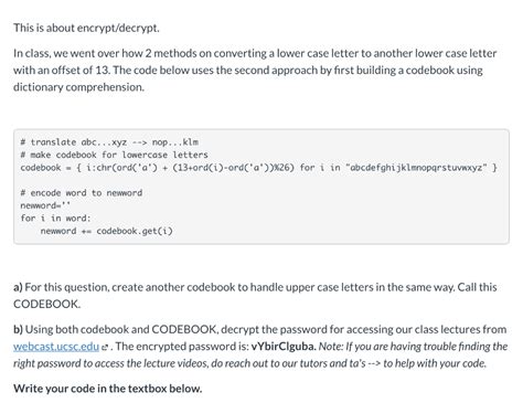 Solved This Is About Encryptdecrypt In Class We Went Over