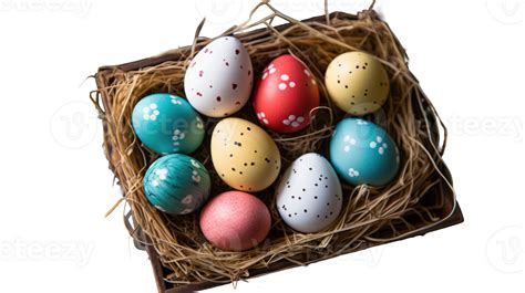 Pascua De Resurrección Huevos En Un Nido En Un Negro Antecedentes