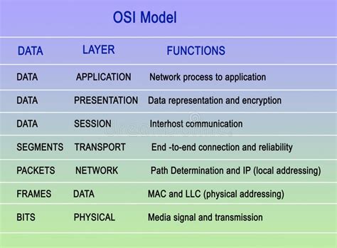 Open Systems Interconnection Model Stock Illustration Illustration Of