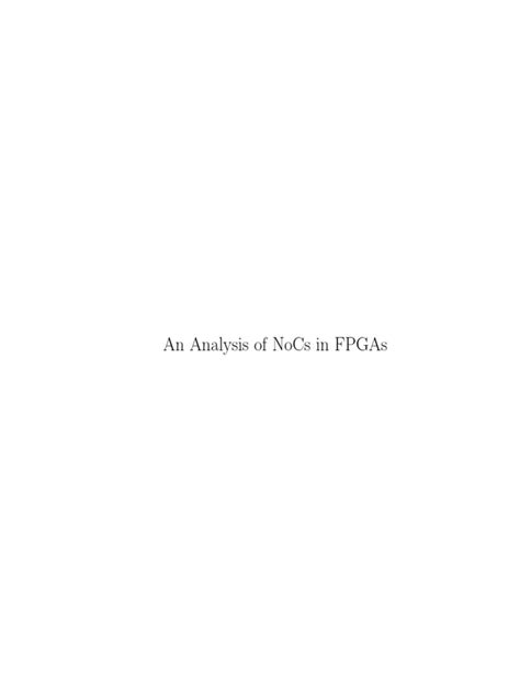 network on chip on fpgas pdf