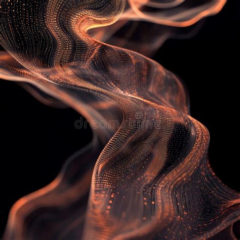 Abstract Digital Data Flow Visualization With Vibrant Lines And Dots On A Dark Background Stock