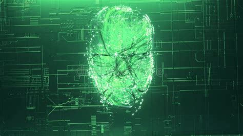 Ai Visualization Concept Bright Green Neon Particles Explode And