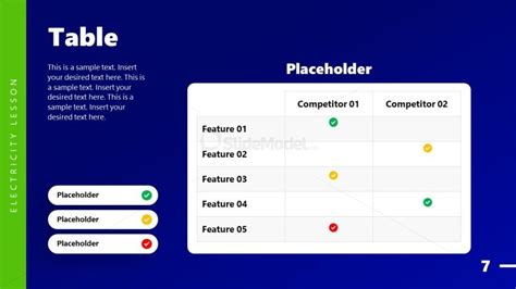 Editable Table Slide For Comparison SlideModel