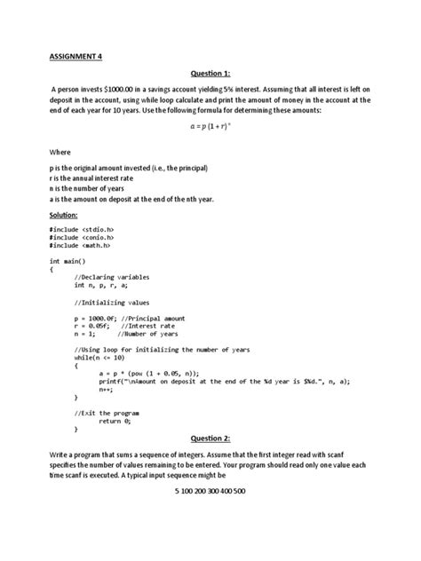 Assignment 4 Fop Pdf Control Flow Interest