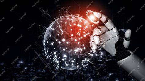 Будущий робот с искусственным интеллектом и киборг 3d иллюстрация