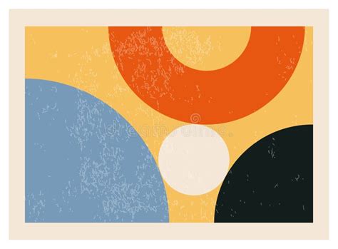 Minimalist 20s Geometric Abstract Background Design Vector Primitive Shapes Stock Vector