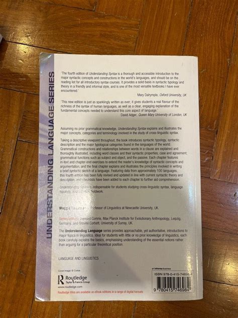 Understanding Syntax 4th Ed By Maggie Tallerman Hobbies And Toys Books And Magazines Textbooks