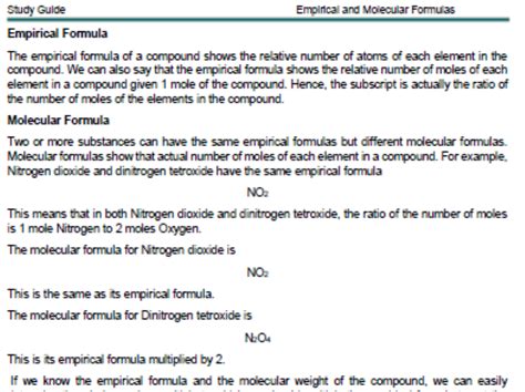 Empirical Formula And Molecular Formula Teaching Resources