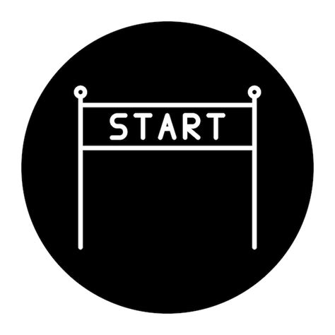 경주 시작 아이콘 프리미엄 벡터