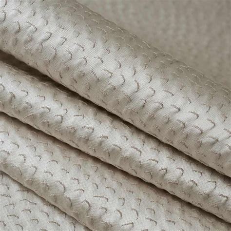 Ecru Satin Jacquard Fabric