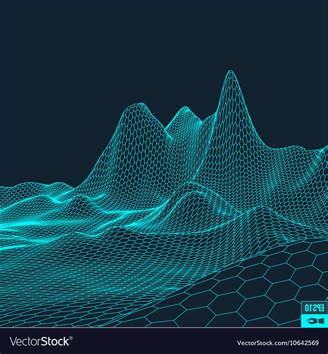 Abstract Landscape Background Cyberspace Vector Image