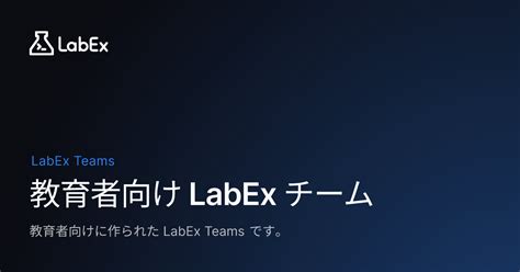 教育者向け labex チーム labex support