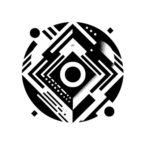 Abstract Black And White Geometric A Symmetrical Composition With