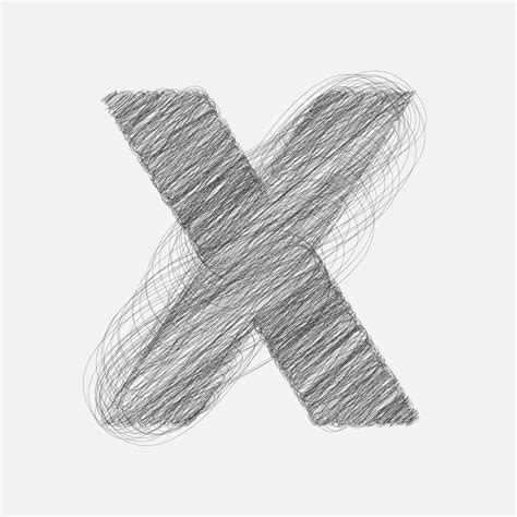 Letter X Pencil Drawing Design Typostock